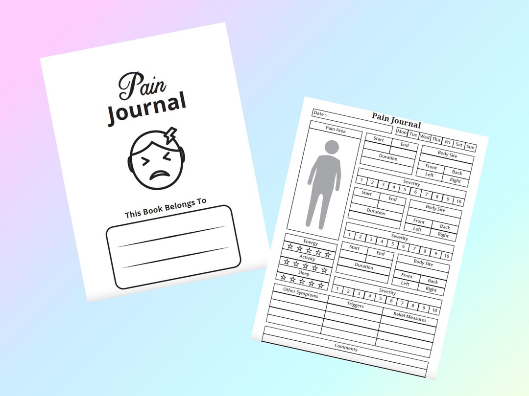 Chronic Pain Journal , Printable Pain Journal 6"x9", Symptom Tracker ...