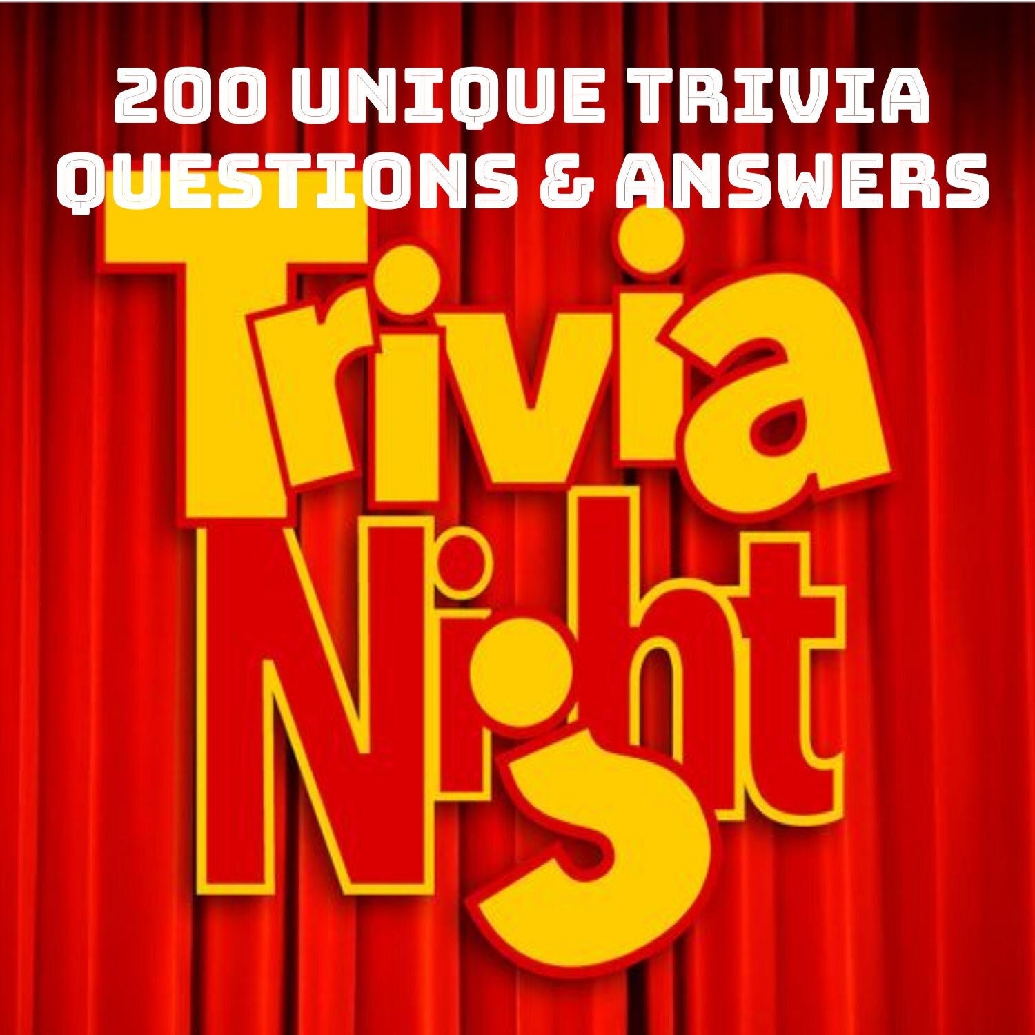 Adult Trivia Quiz, Printable Trivia Bundle, 200 Printable Unique Trivia ...