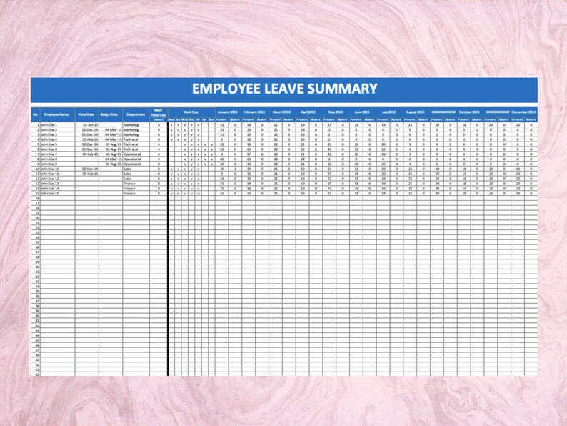 HR Human Resources Editable Excel Template Bundle, Printable HR Forms ...