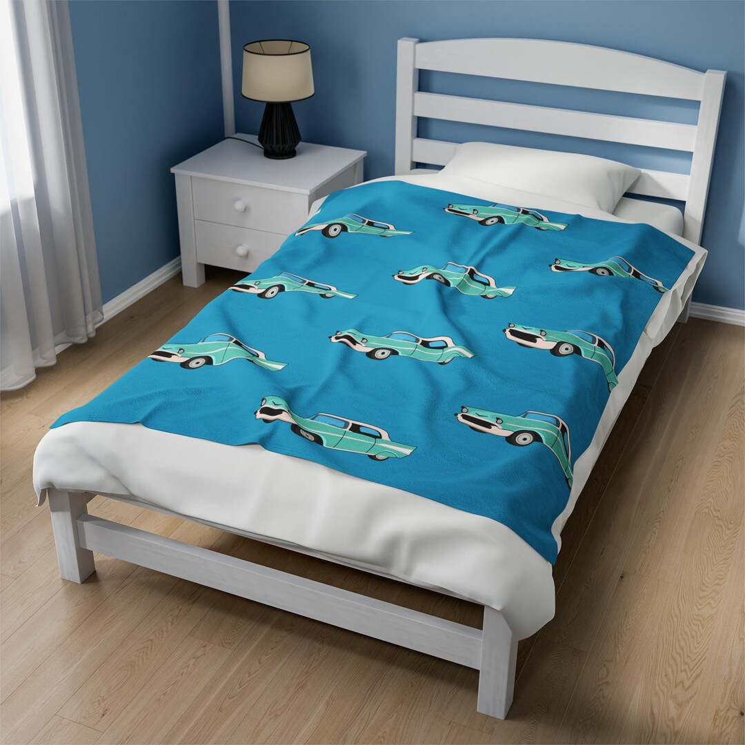 Retro Classic Sixties Car Velveteen Plush Blanket, Vintage Cars Blanket ...