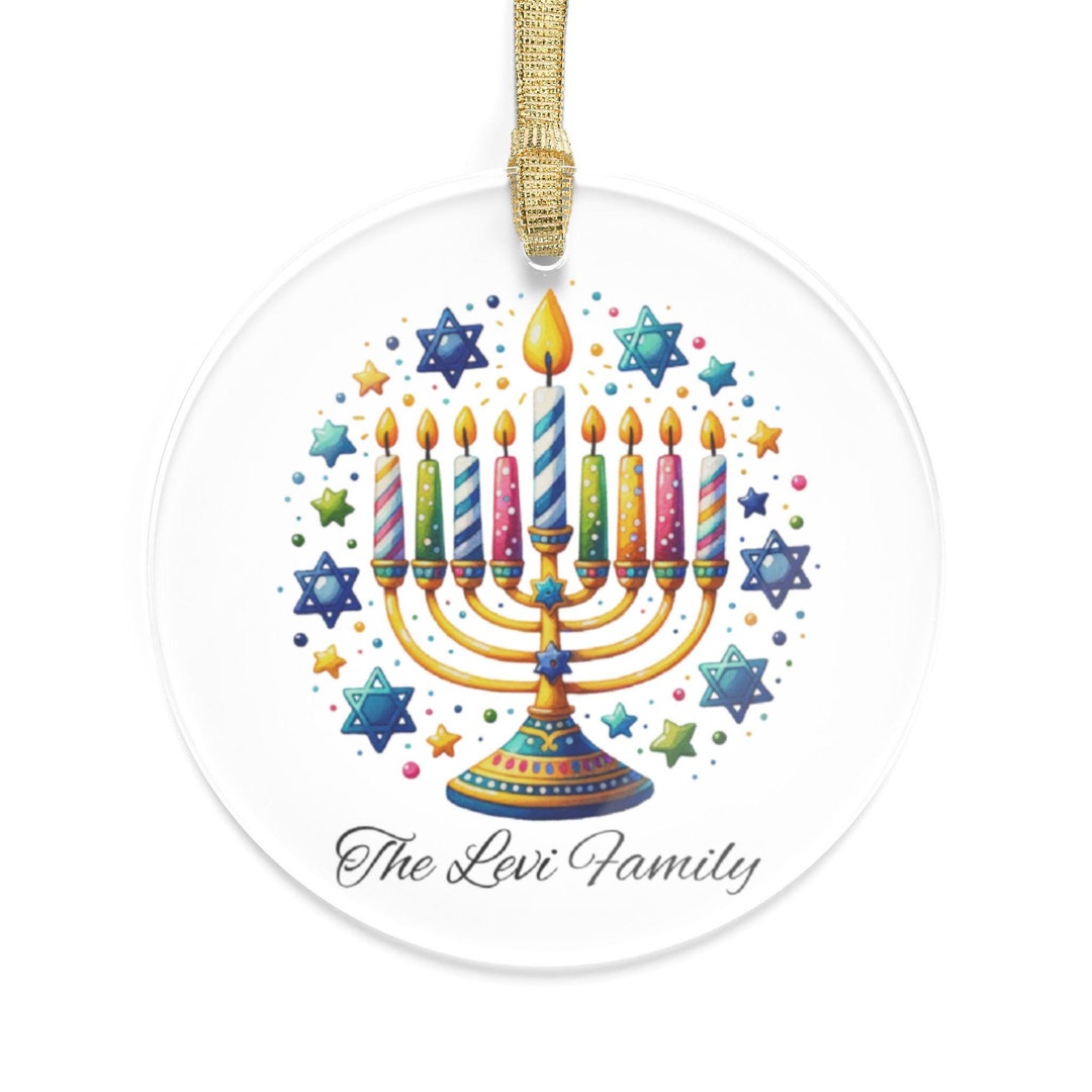 Personalized Hannukah Menorah Ornament, Channukah Decoration, Jewish ...