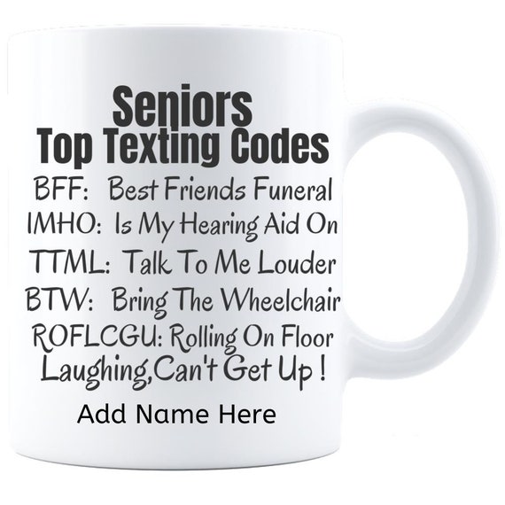 Seniors Top Texting Codes Grandad Gift Funny Retirement Etsy