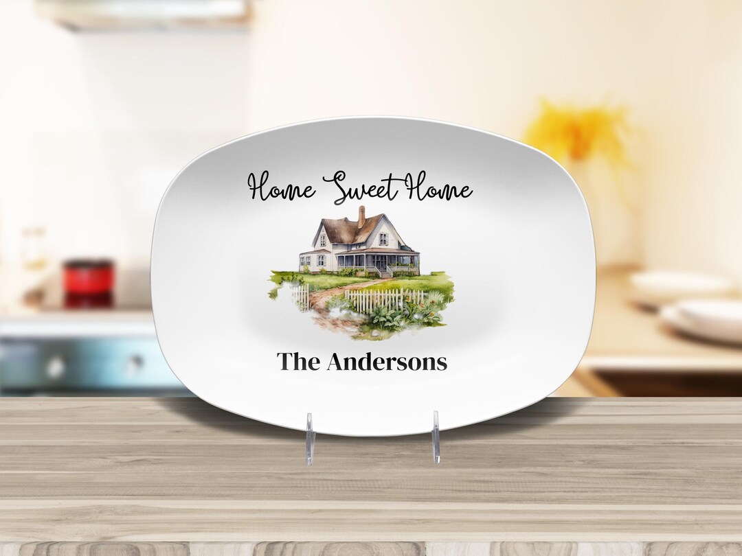 Custom Watercolor House Portrait Platter, Personalized Housewarming ...