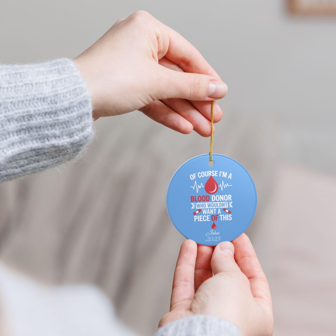 Blood Donor Gift Ornament Personalized, Blood Bank, Phlebotomist ...