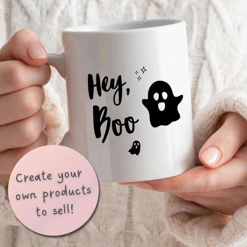 Digital hey Boo Ghost SVG PNG Graphics for Print on Demand - Etsy