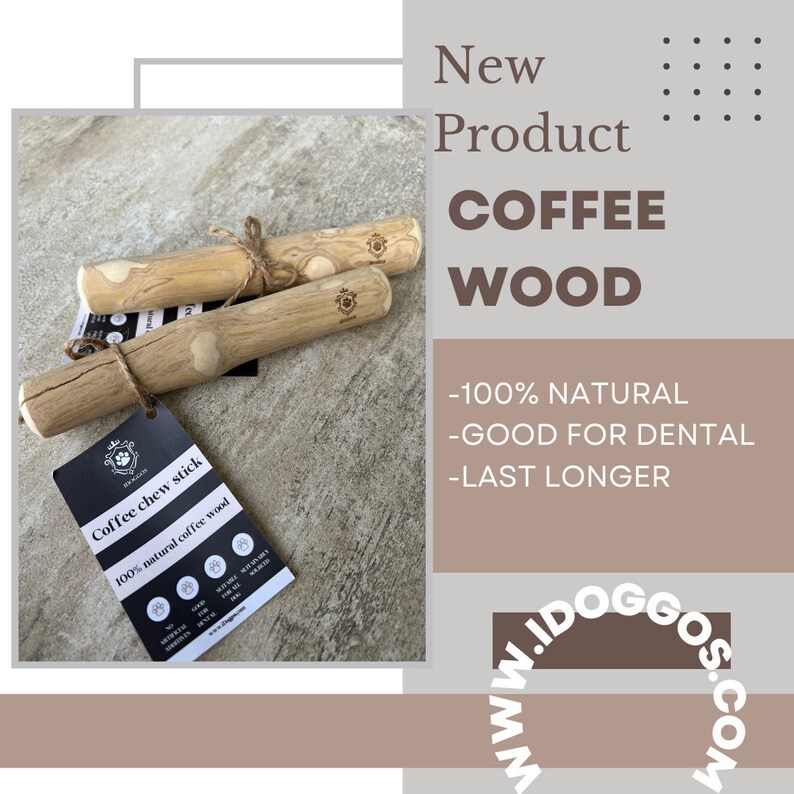 Natural Coffee Wood Dog Toy Set X4 - Etsy
