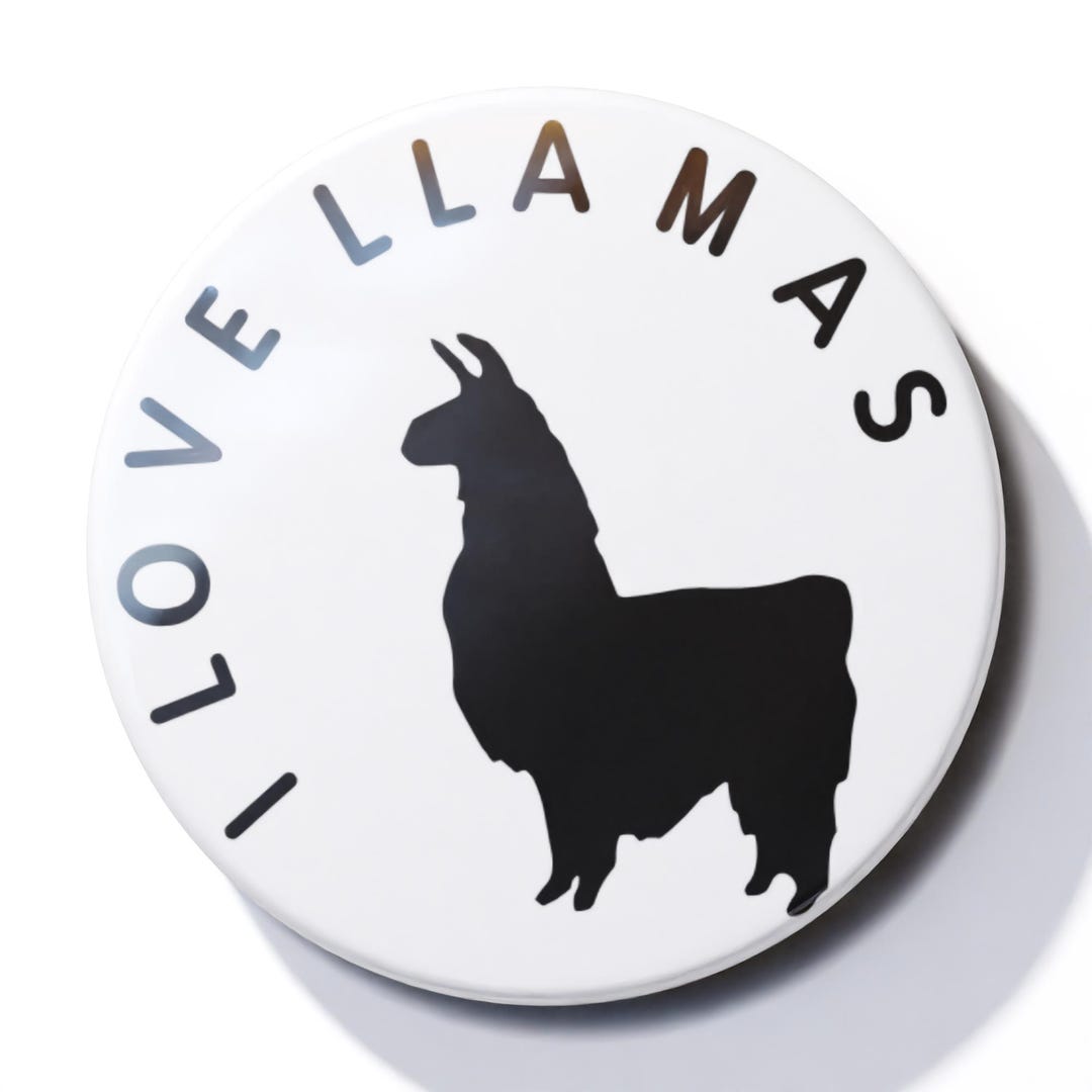 I Love Llamas - Pin Button Badge - Etsy