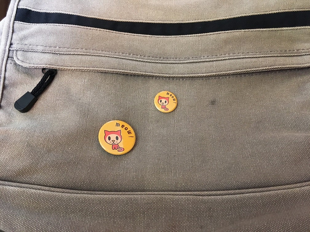 Cat – Meow! - Pin Button Badge - Etsy