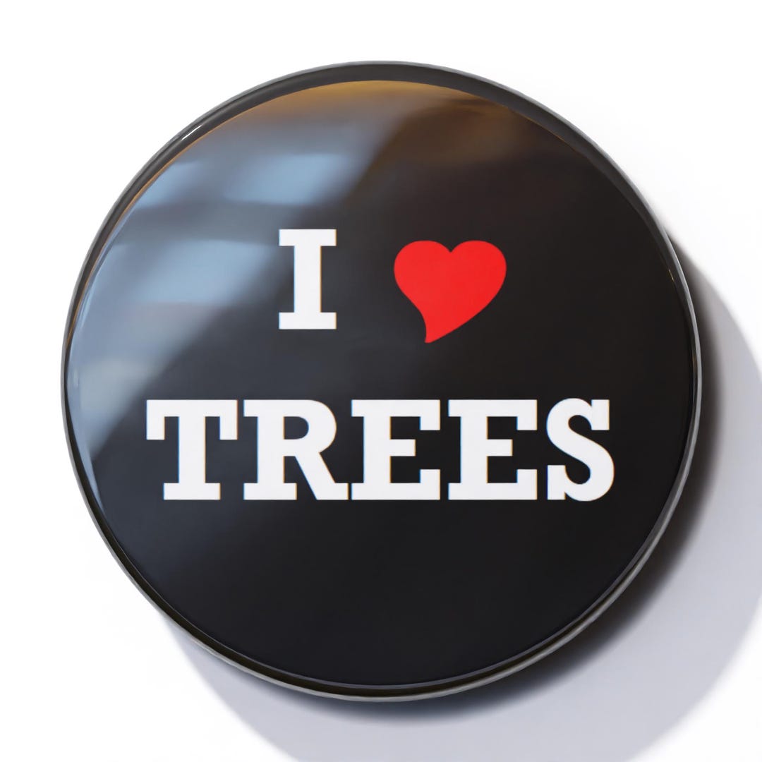 I Love Trees (heart) - Pin Button Badge - Etsy