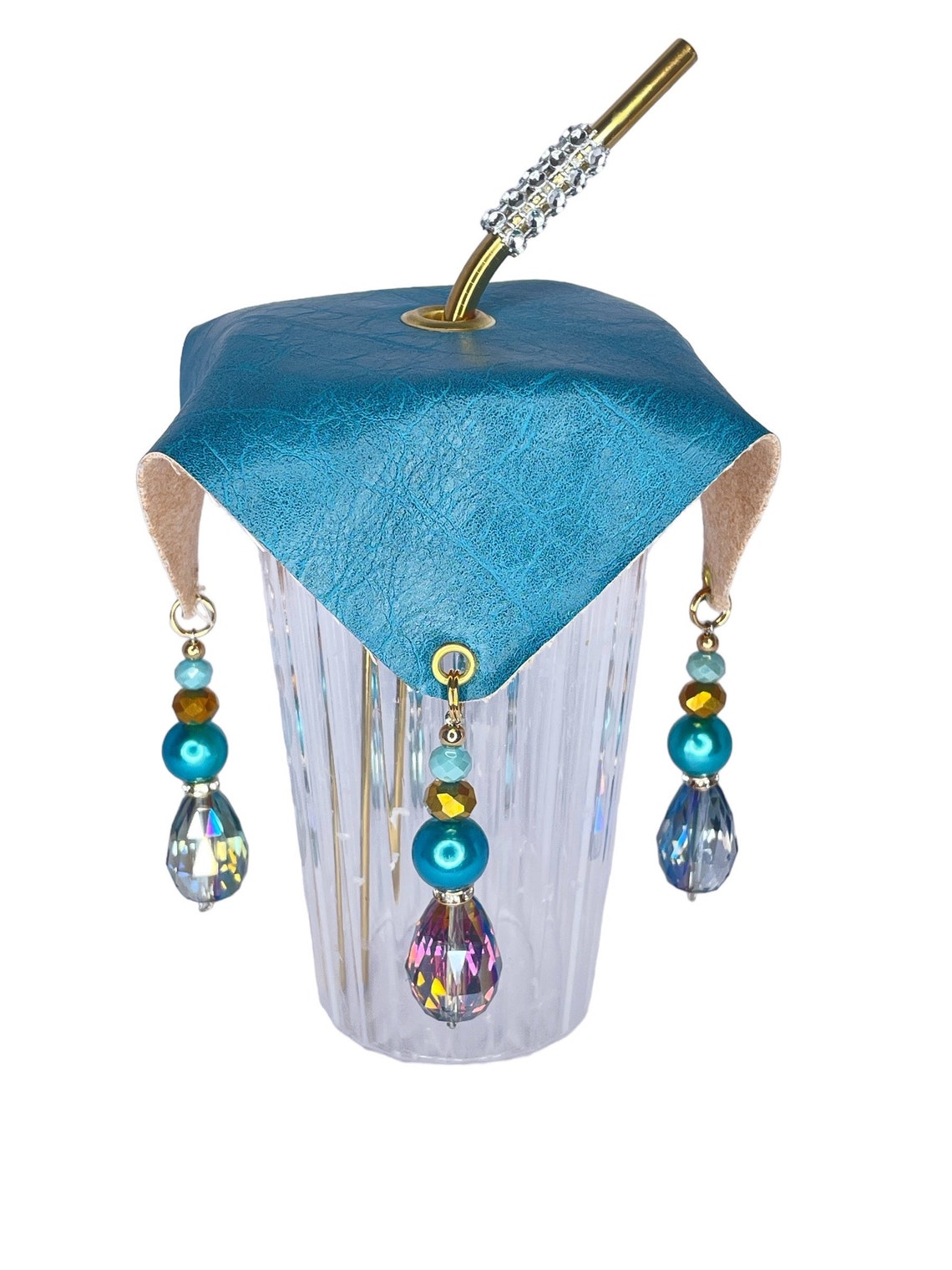 Drink Cover for Lunchtime – Vegan Leather Beverage Lid for Outdoor ...