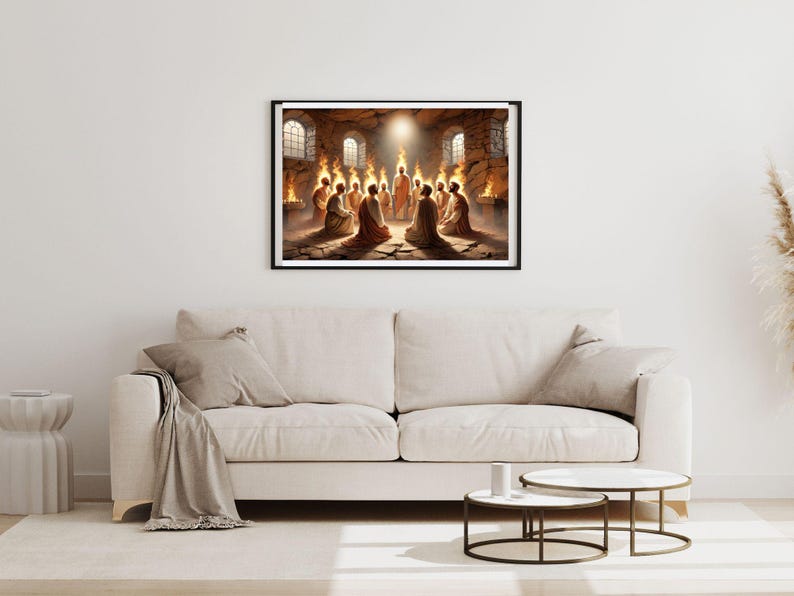 Sacred Pentecost Wall Art Illustration | Apostles With Holy Spirit L ...
