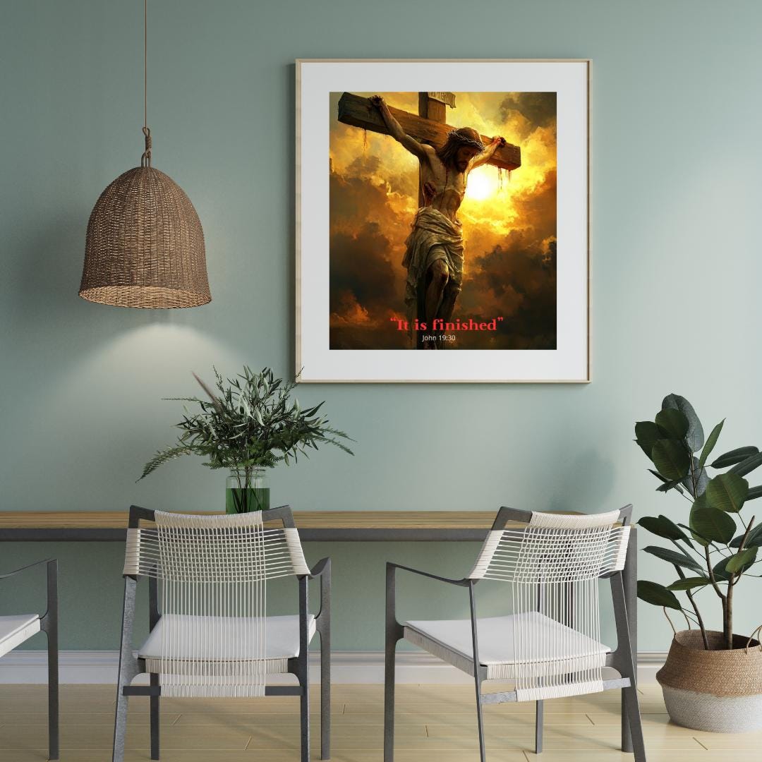 Inspirational Christian Art Jesus is on a Cross- 'it is Finished' John ...