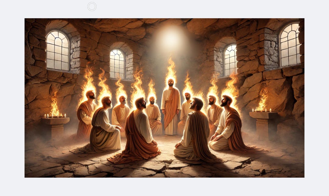 Sacred Pentecost Wall Art Illustration | Apostles With Holy Spirit L Digital Download - Etsy