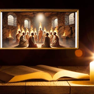 Sacred Pentecost Wall Art Illustration | Apostles With Holy Spirit L ...