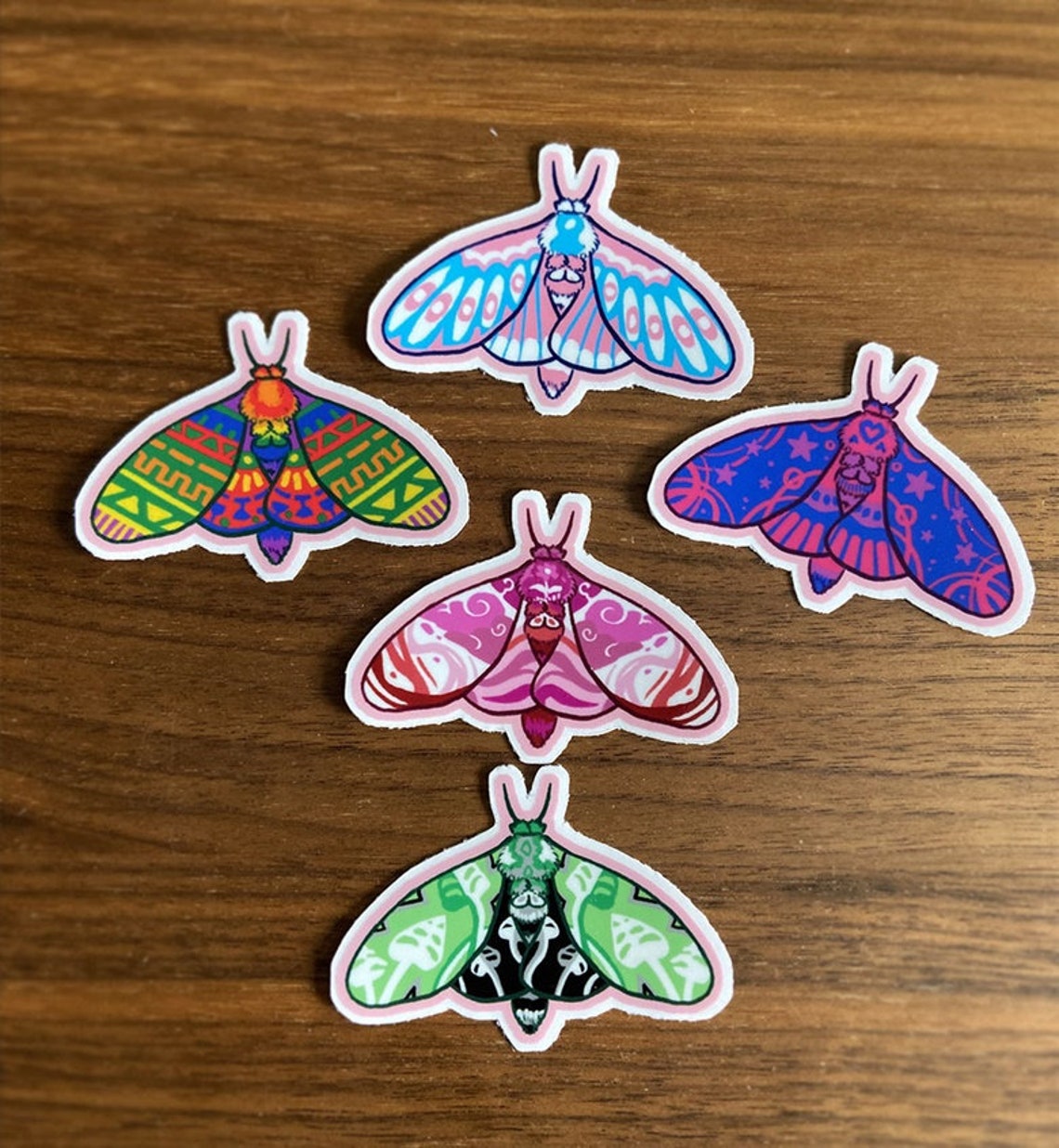 PRIDE Moth Stickers Vol. 1 Bi Trans Gay/queer Aromantic - Etsy