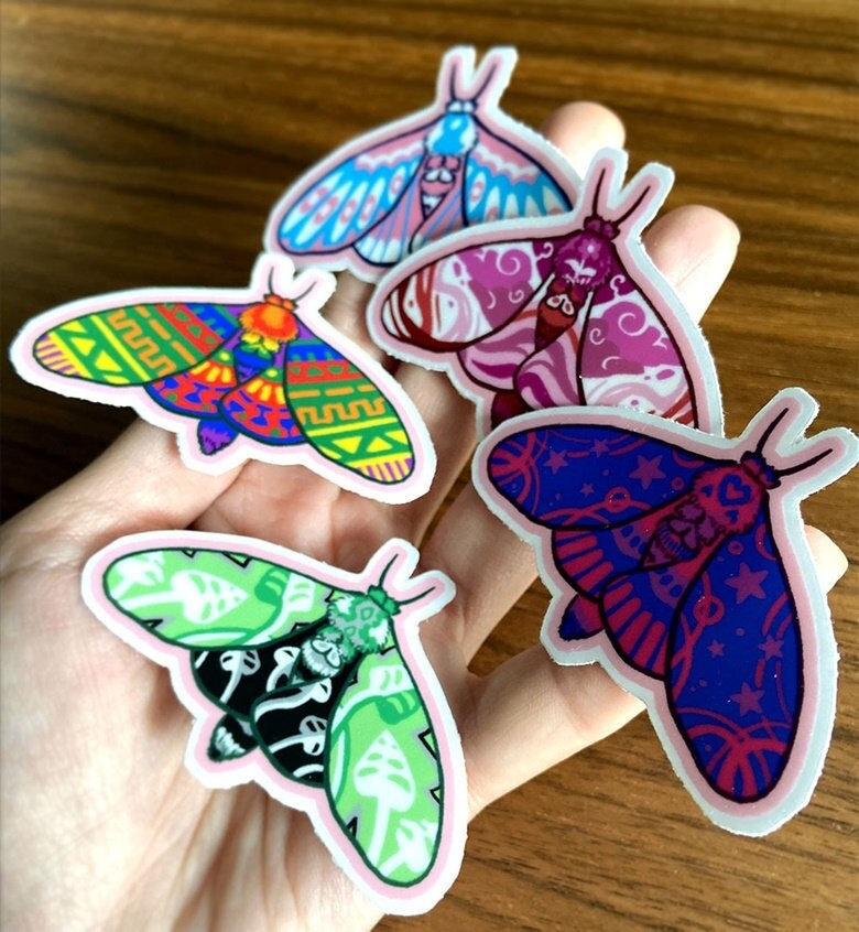 PRIDE Moth Stickers Vol. 1 Bi Trans Gay/queer Aromantic - Etsy