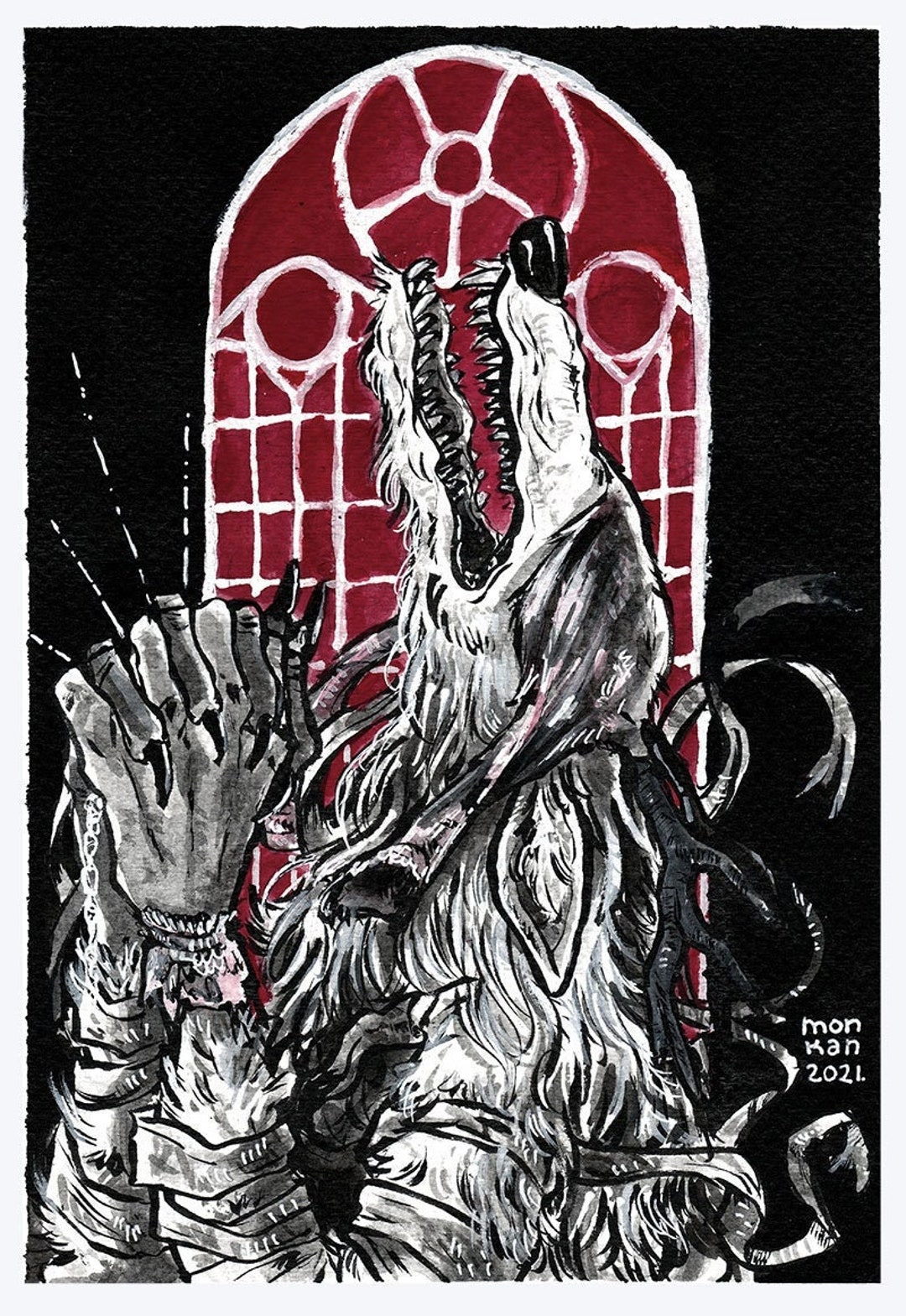 BLOODBORNE ORIGINAL ART 2021 Vicar Amelia appr. A5, 8 X 6 Inches ...