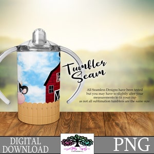 Farm Animals 12oz Kids Sublimation Designs for Cups, Sippy Cup Tumbler ...