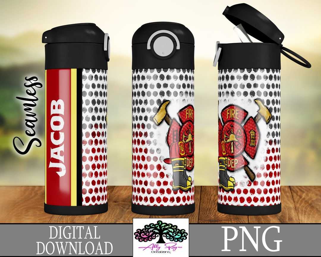 Fire Department Tumbler Sublimation Design: Kids 12oz Wrap (digital ...
