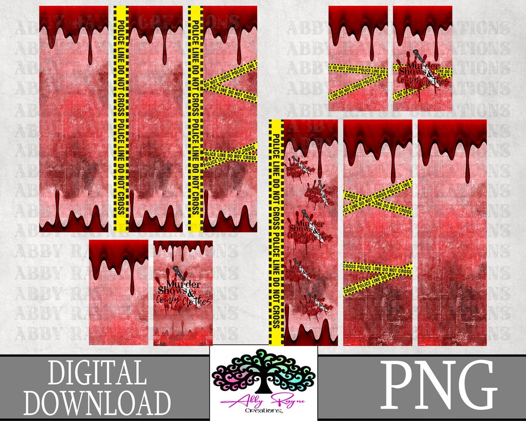 Crime Scene Blood Drip Pen Wraps PNG Bundle Digital Download for ...