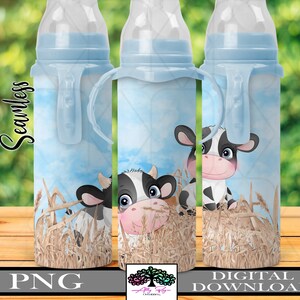 Cow Farm BABY BOTTLE PNG Seamless Sublimation Wrap, Digital Download - Etsy