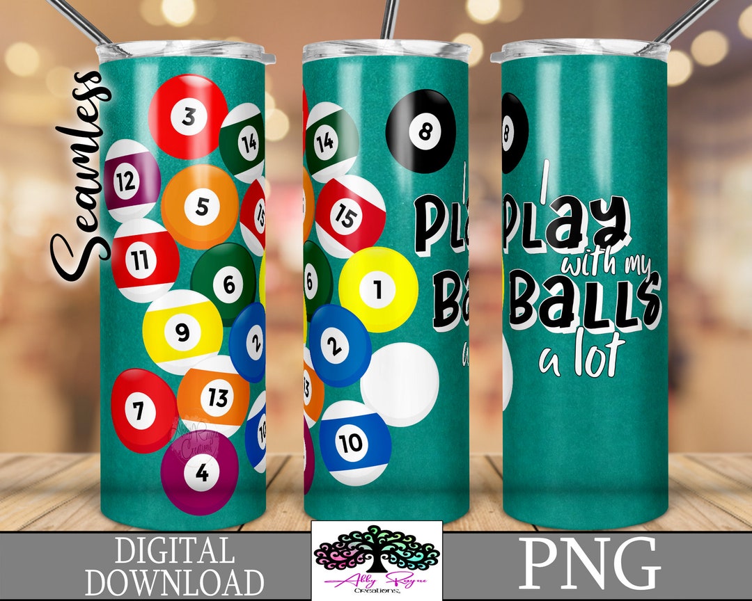 Billiards Pool 20oz Skinny Tumbler Wrap PNG, Seamless Digital Download ...