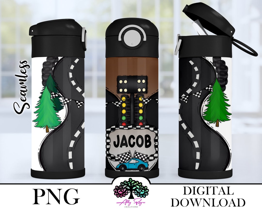 Car Racing Racetrack Kids Sublimation Designs for Cups, 12 Oz Kids ...
