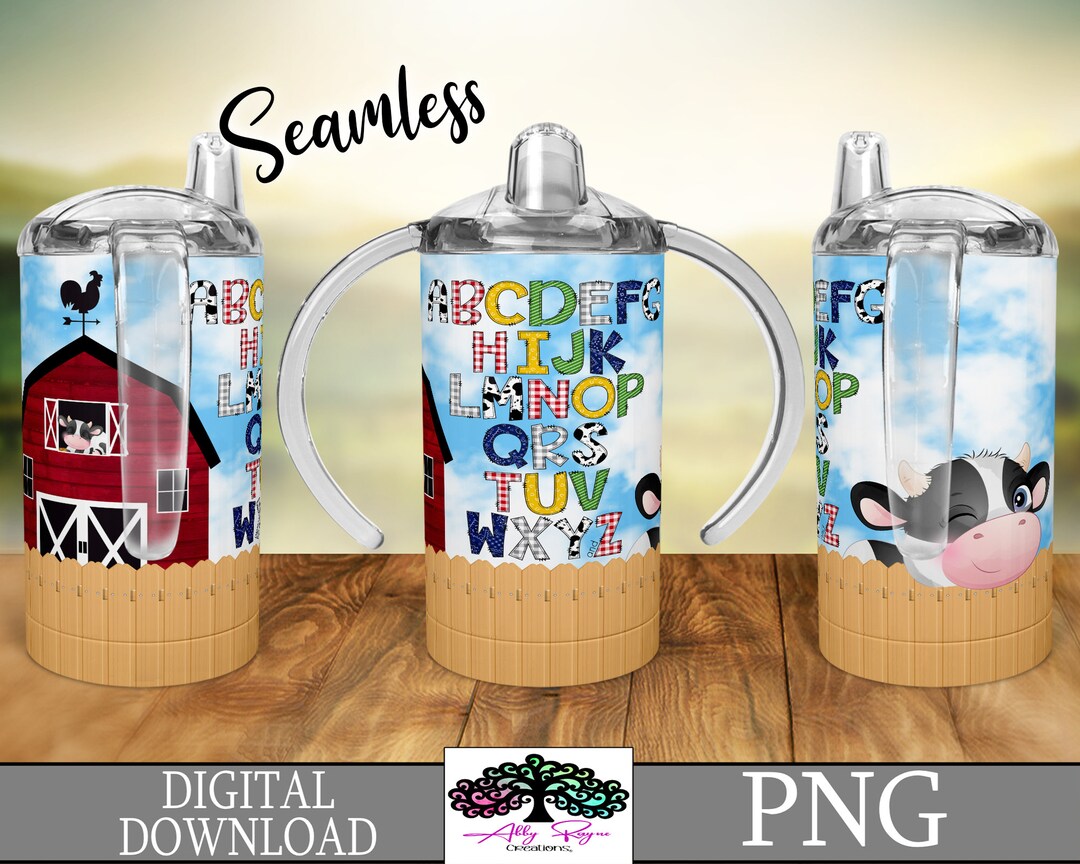 Farm Animals 12oz Kids Sublimation Designs for Cups, Sippy Cup Tumbler ...