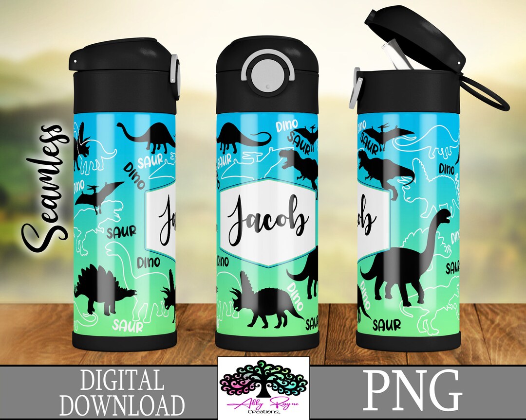 Dinosaur Kids Sublimation Designs for Cups, 12 Oz Kids Tumbler Seamless ...