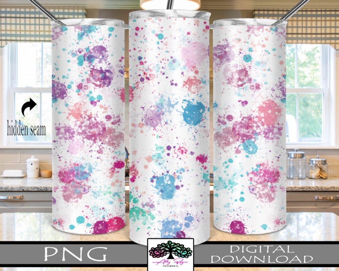 Paint Splash Light Colors Digital Download PNG 20oz - Etsy