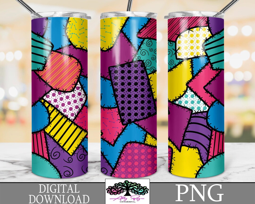 Stitched Tumbler PNG, Faux Stitch Look 20 Oz Skinny Tumbler Wrap ...