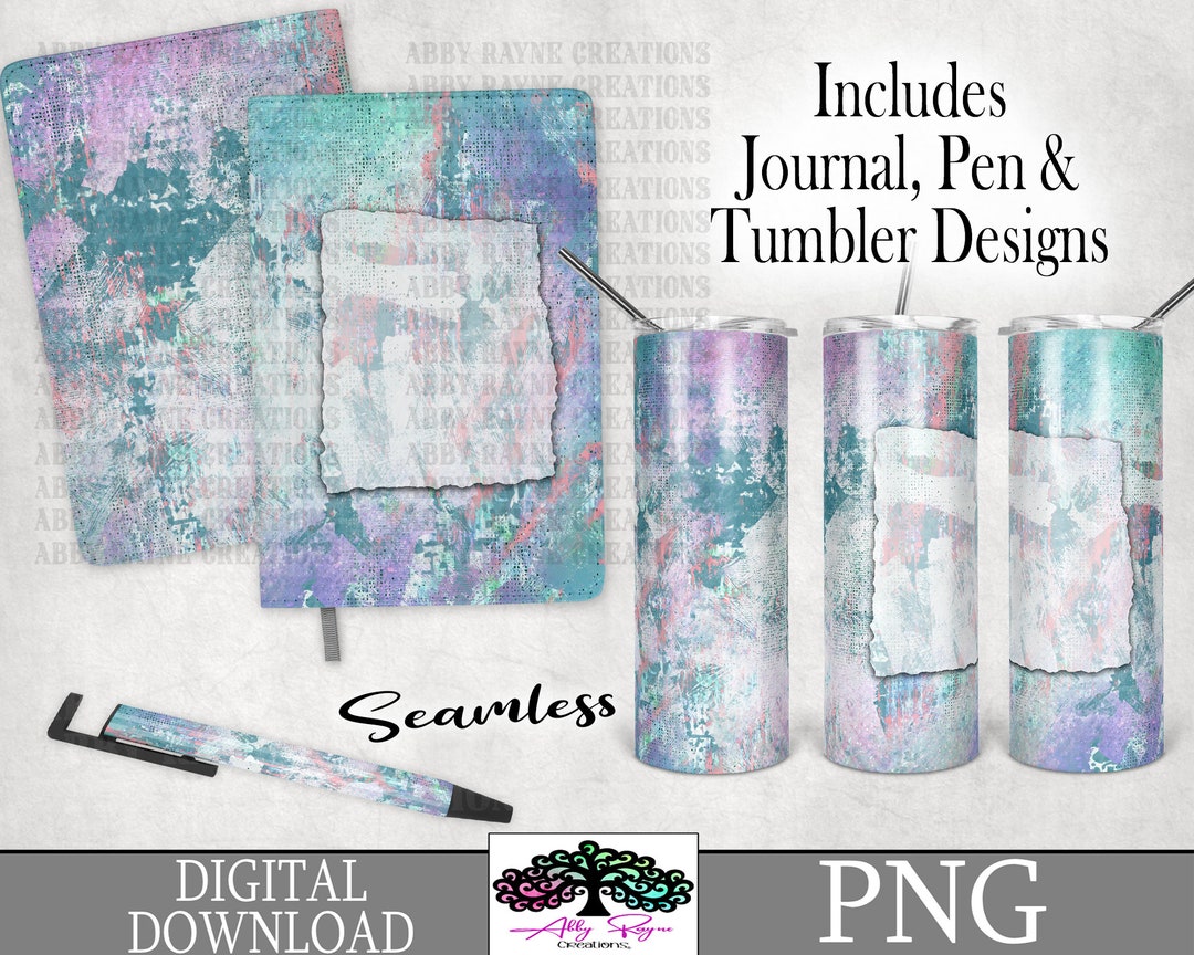 Retro Pastel Notebook Journal Tumbler and Pen Wrap Design PNG - Etsy