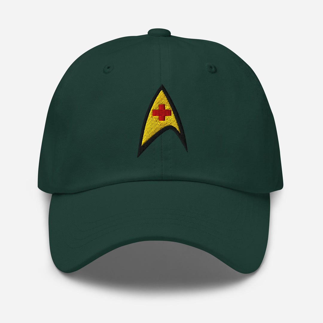 Star Trek Medical Delta Dad Hat - Green Starfleet Cap - Embroidered Sci ...