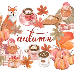 Fall Clipart Autumn Stickers Digital Clipart Digital - Etsy