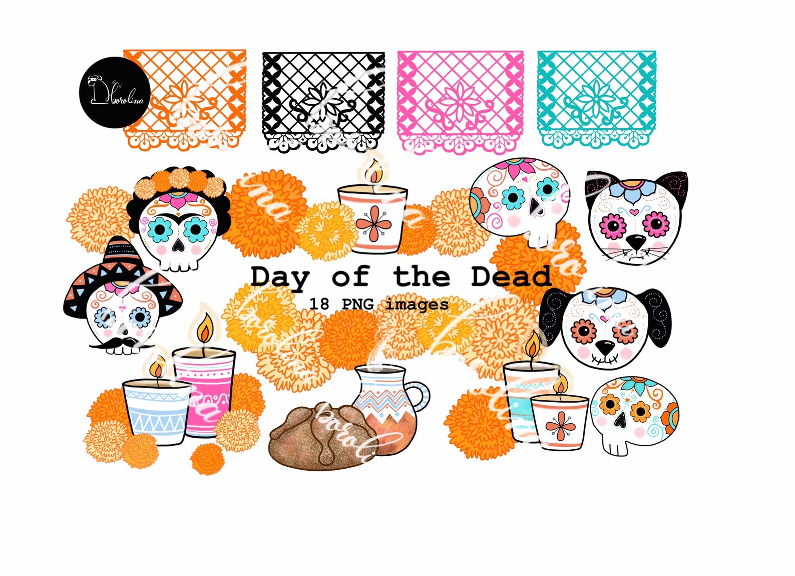 Day of the Dead Stickers Digital Stickers Sugar Skull - Etsy