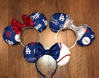 LA Dodgers Baseball Minnie Ears - Etsy