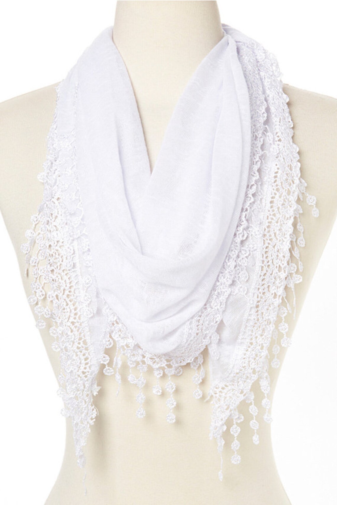 Women Lightweight Flower Lace Silk Scarf Knit Cotton Blend - Etsy