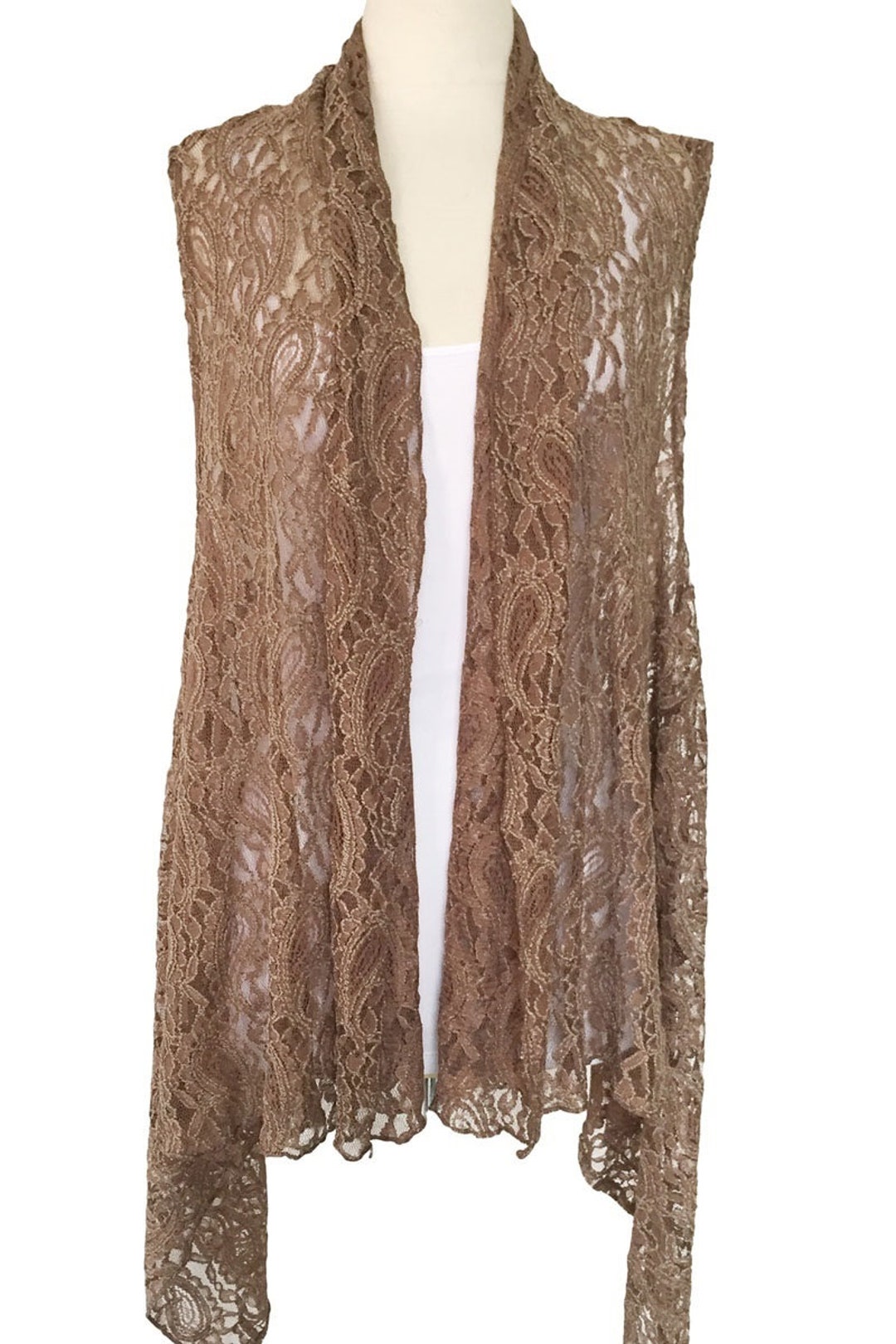 Women's Vintage Lace Drape Vest - Etsy