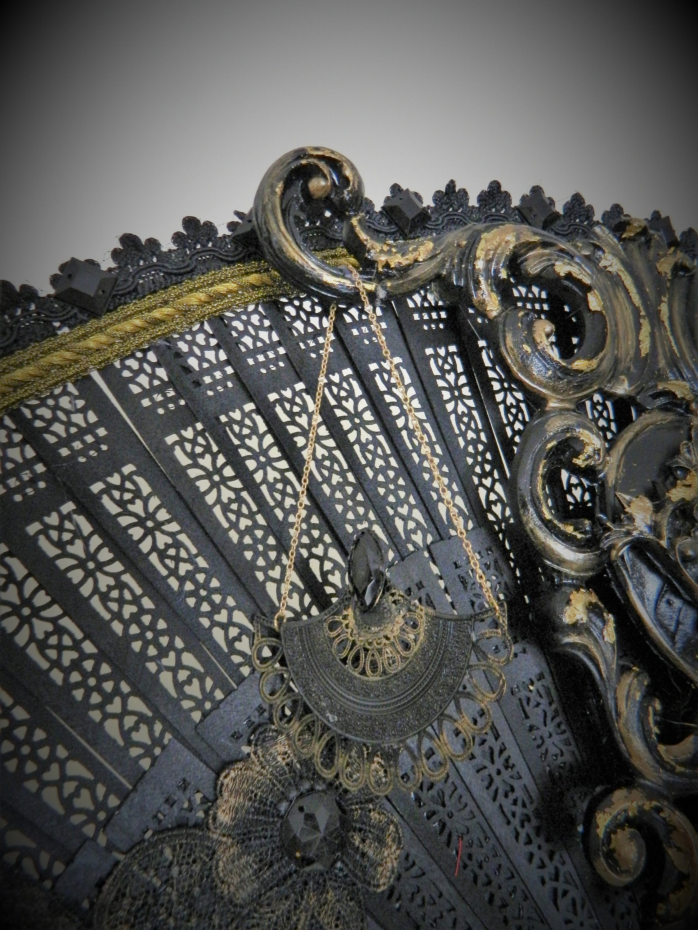 LIBRA Headdress Dark Gothic Fans Rhinestones WGT - Etsy