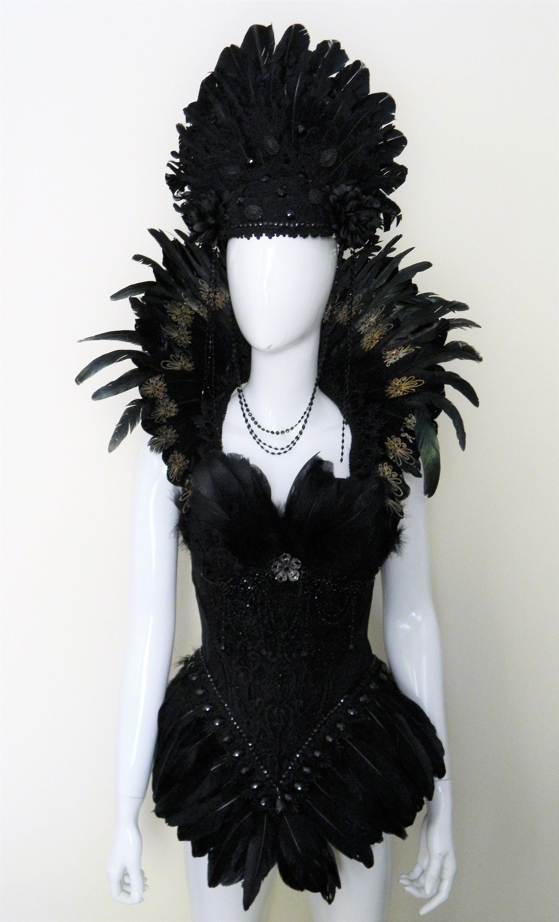 RAVENIA Outfit Gothic Dark Raven Costume Ooak - Etsy