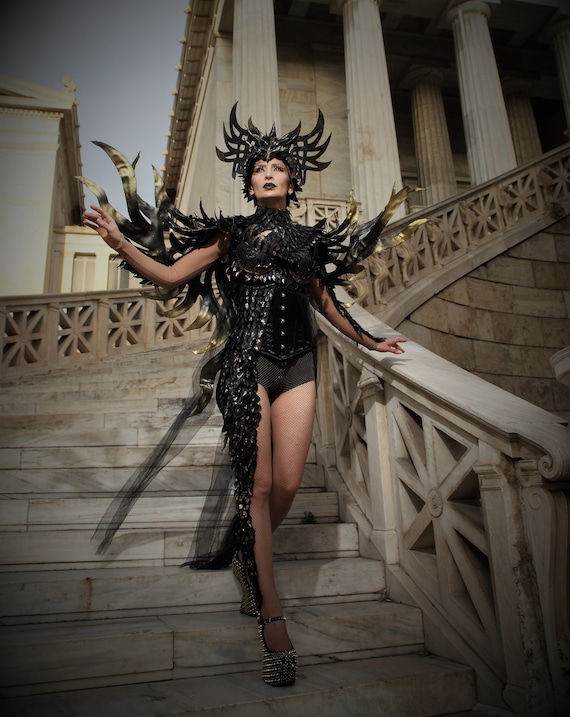 ASHES OF PHOENIX Outfit Gothic Dark Fantasy Costume Wings Ooak - Etsy