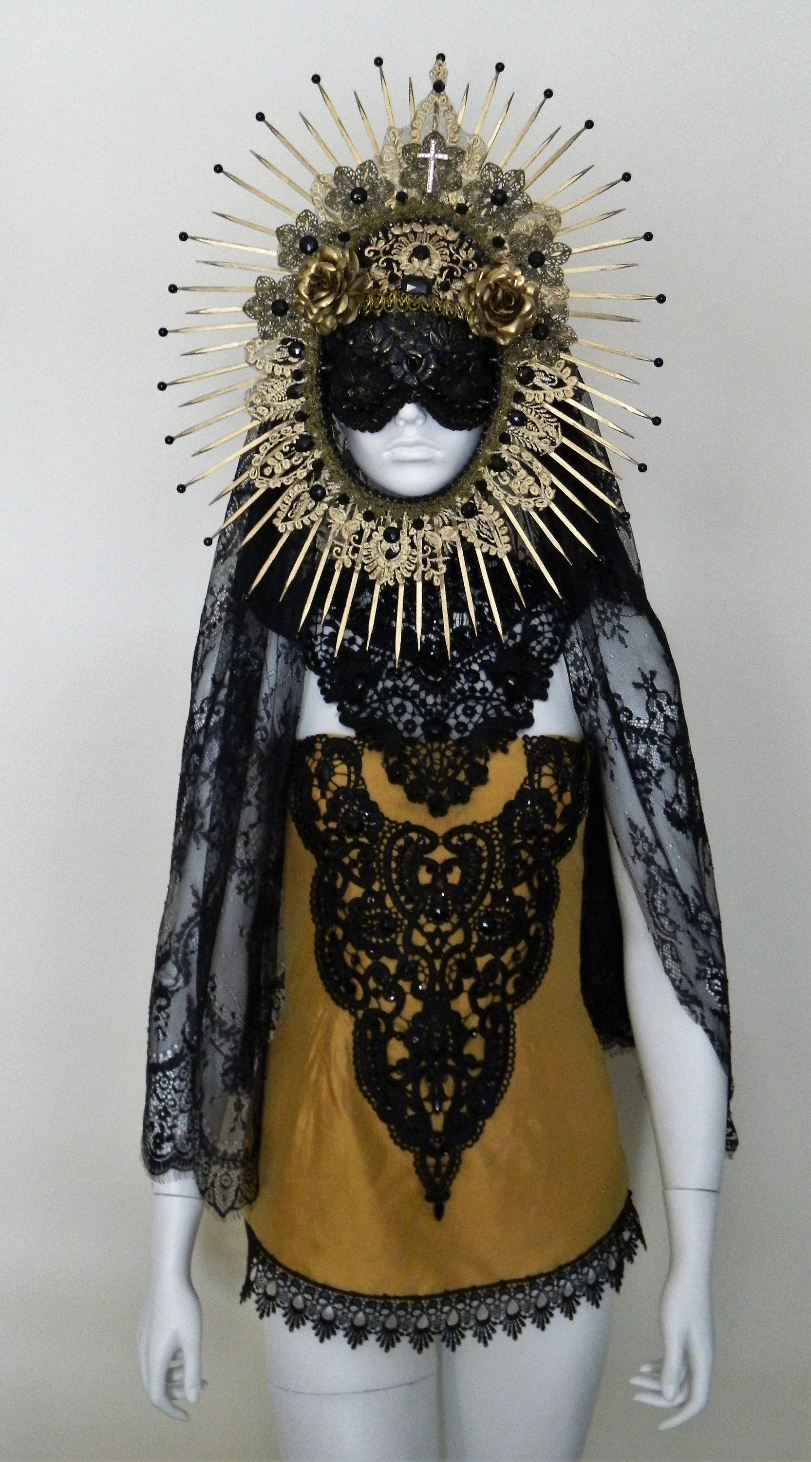 SANCTUM SACRIFICIUM Headdress Blind Mask Set Religious Gothic - Etsy