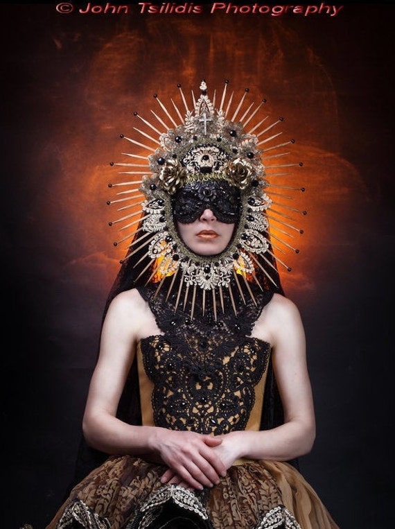 SANCTUM SACRIFICIUM Headdress Blind Mask Set Religious Gothic | Etsy