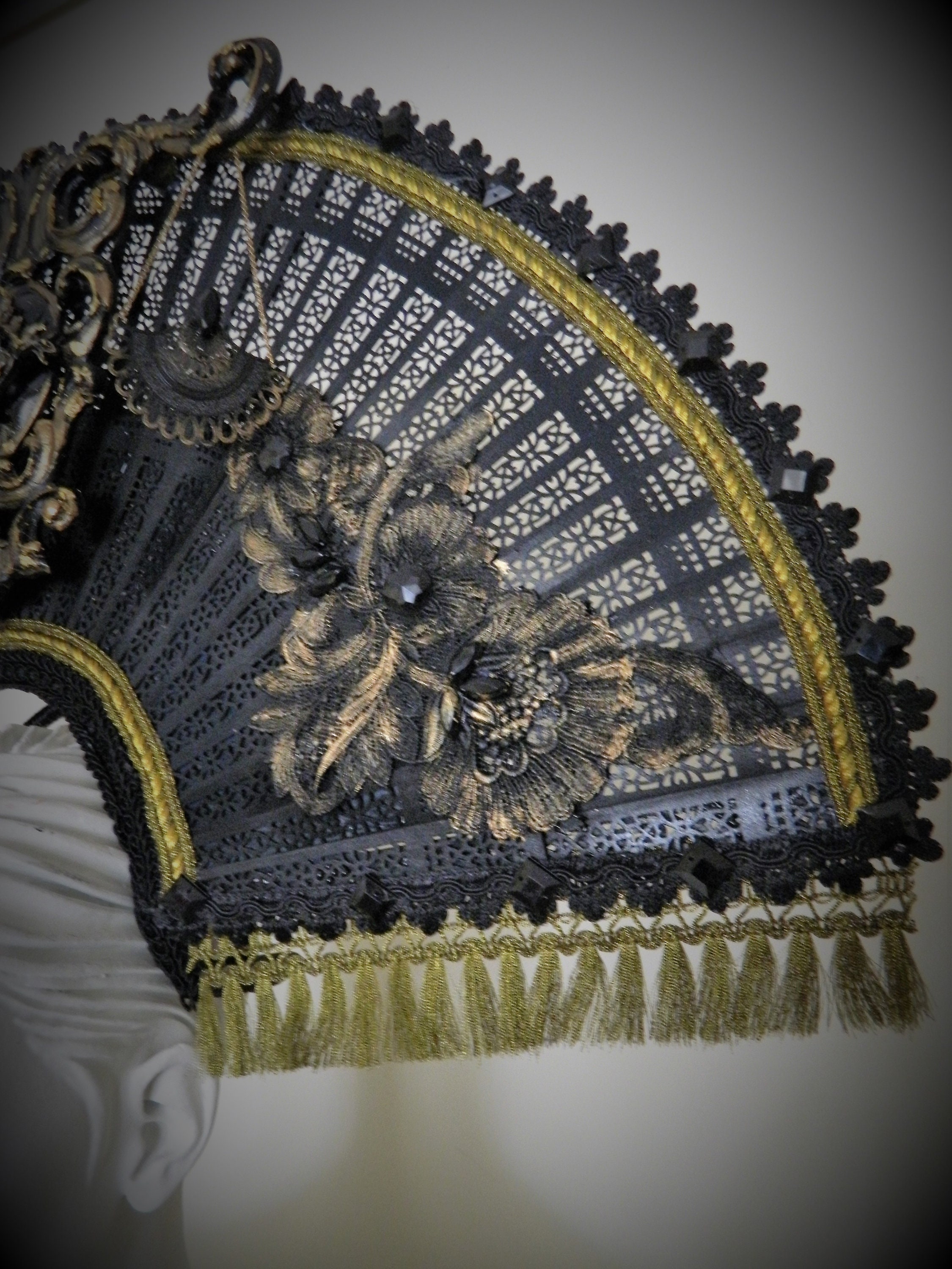 LIBRA Headdress Dark Gothic Fans Rhinestones WGT - Etsy
