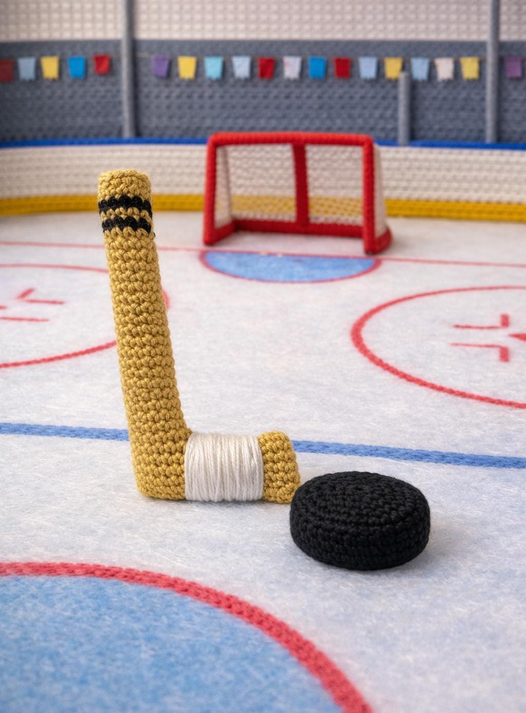 Hockey Stick & Puck, Hand-crocheted, Baby Photoshoot Prop - Etsy