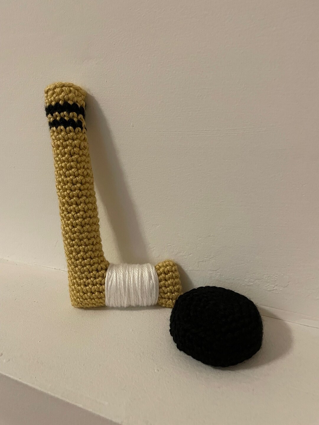 Hockey Stick & Puck, Hand-crocheted, Baby Photoshoot Prop - Etsy