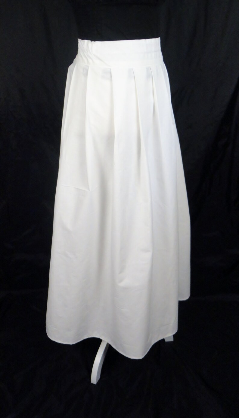 White Pleated Historical Drawstring Skirt Renaissance Skirt - Etsy