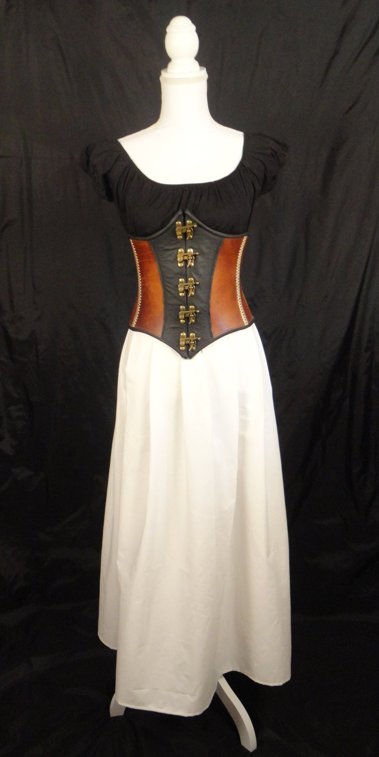 White Pleated Historical Drawstring Skirt Renaissance Skirt A-line ...