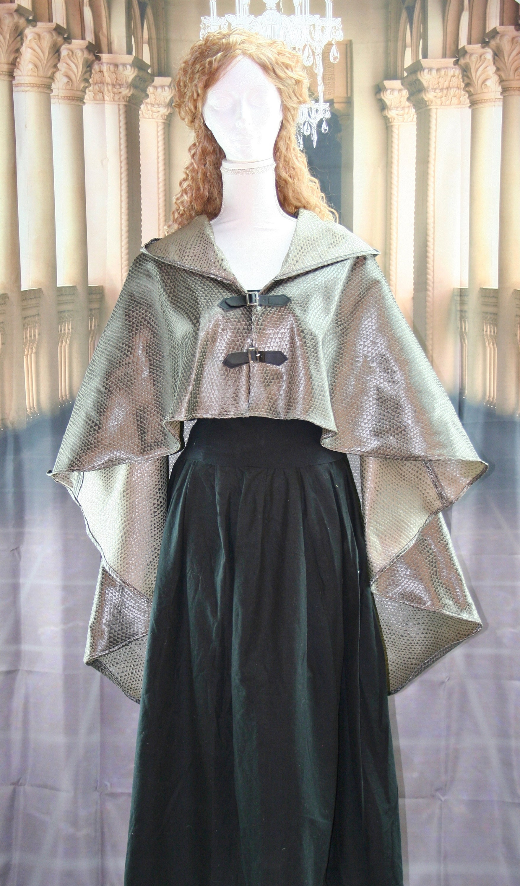 Metallic Renaissance Hi-low Cloak With Hood Medieval Cape - Etsy