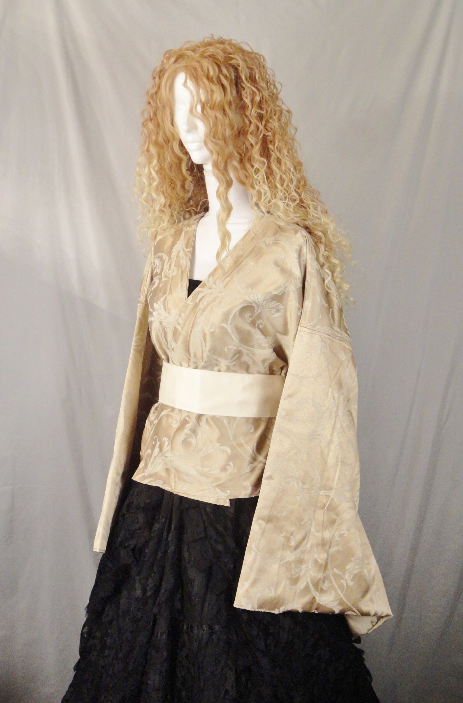 Gold and Cream Damask Renaissance Wrap Top Medieval Kimono | Etsy